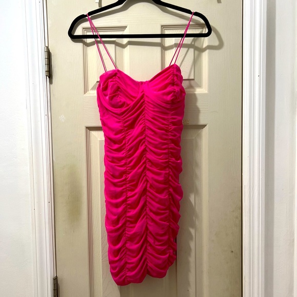 Zara | Dresses | Hot Pink Zara Corset Dress | Poshmark